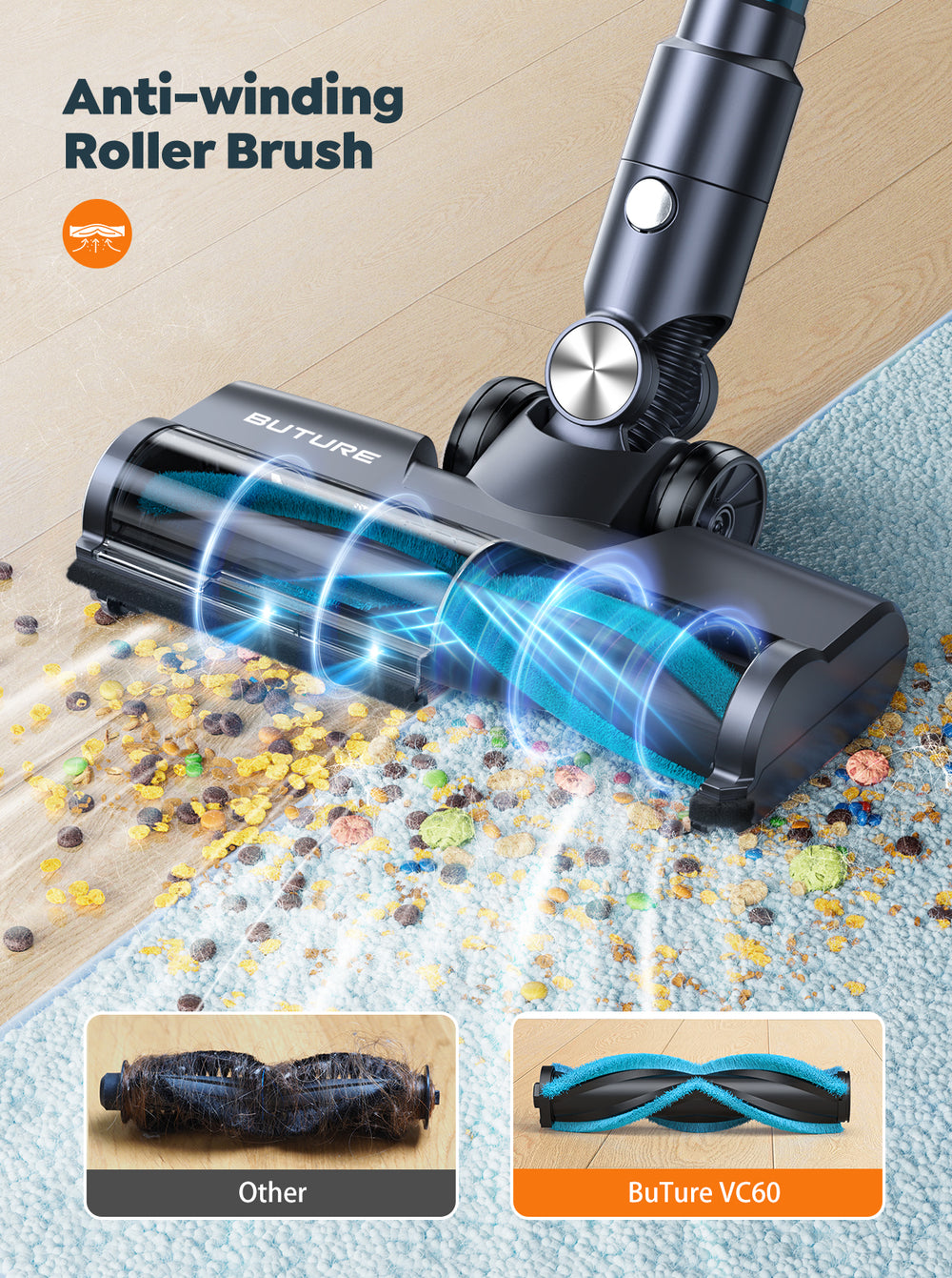 Buture VC60 Cordless Vacuum Cleaner | 38Kpa Suction | Buture